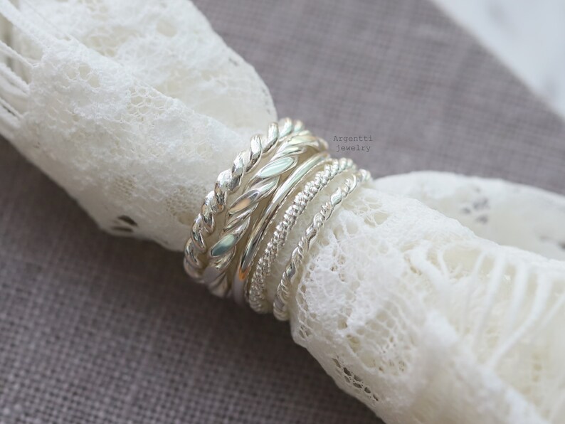 925 Sterling Twist Silver Ring,cutting Texture Single Silver Stacking ...