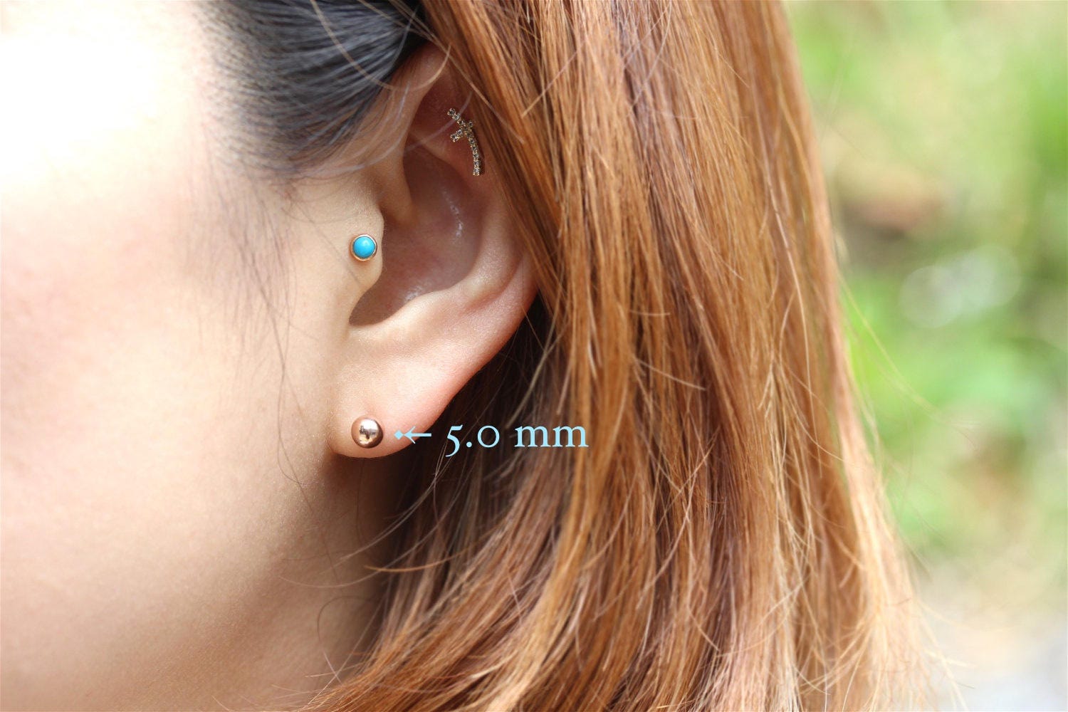 Delicate 14K Gold Labret Piercing flat Back | Etsy