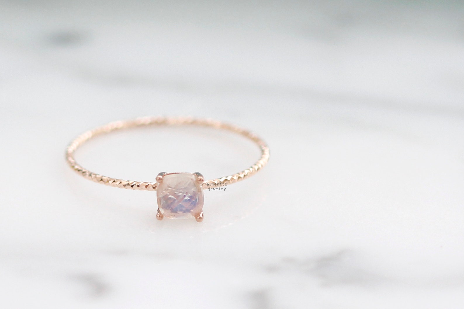 14k Gold October Birthstone Ringbirthstone Stackablethin - Etsy