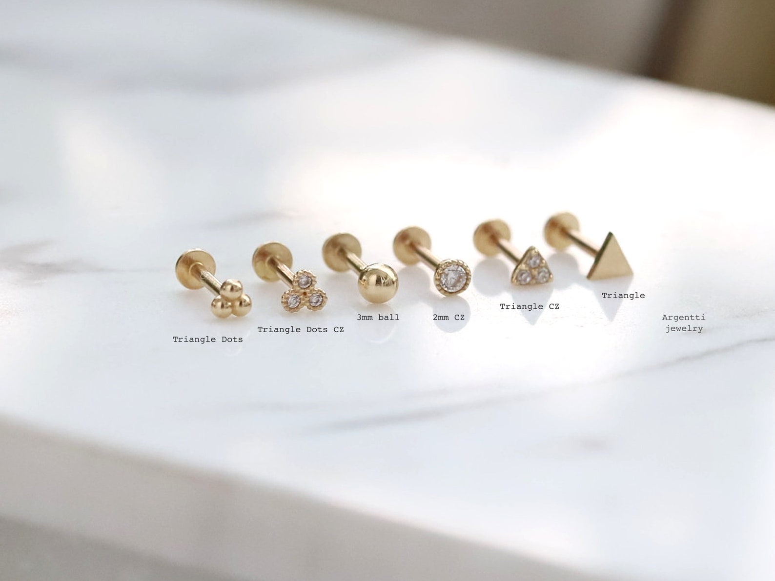 Super Tiny 18 Gauge Flat Back Labret Internally Threaded,delicate Gold ...