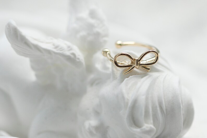 14k Solid Gold Ribbon Ear Cuffribbon Earringsingle - Etsy