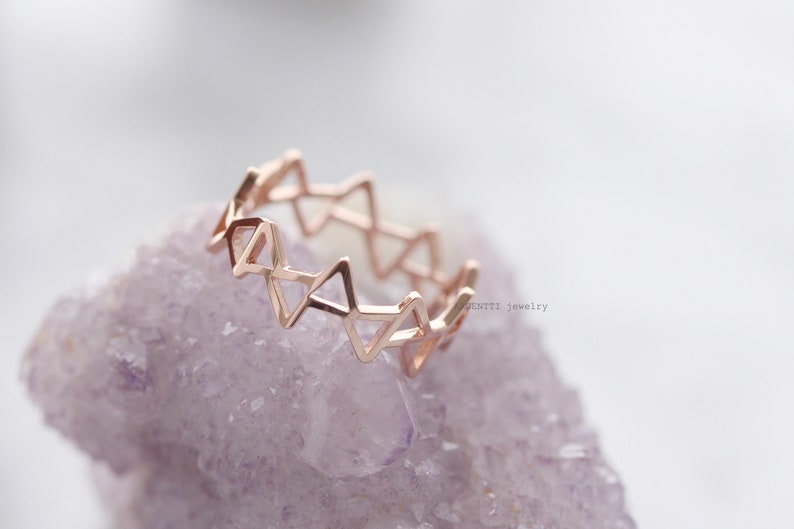 14K Gold Open Triangle Ring,stacking,gold Rope Ring,skinny Ring in 14k ...