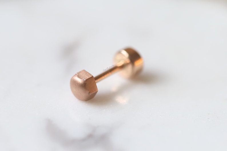 18g 16g Delicate 14K Solid Gold Two Way Piercing | Etsy