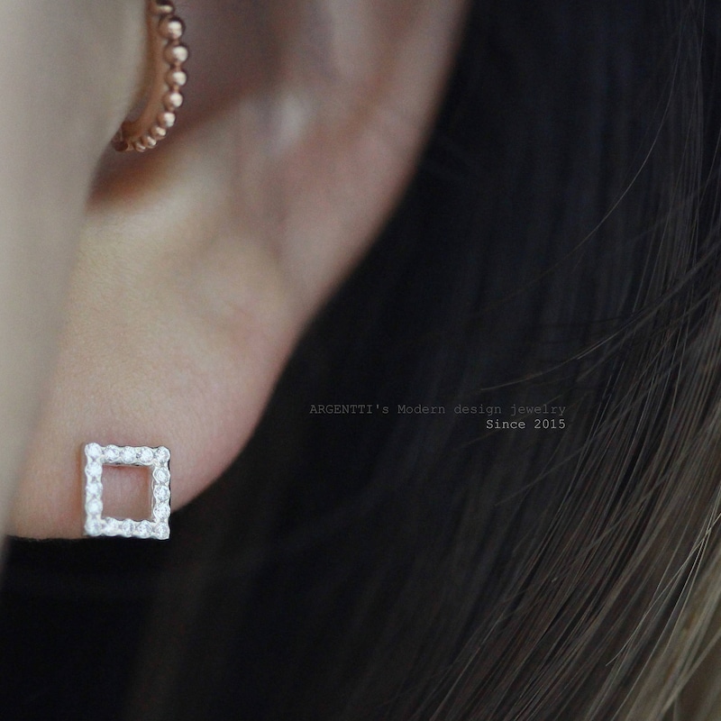 Square Earring - Etsy