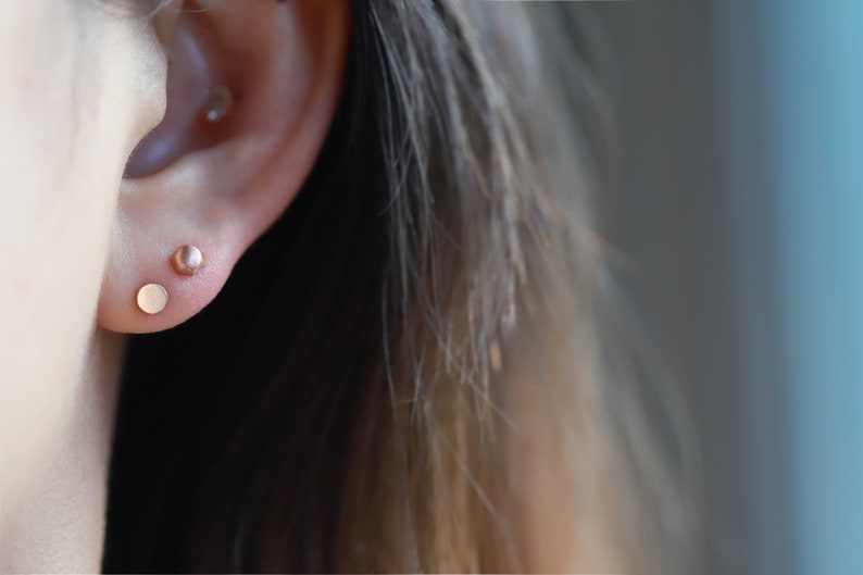18g 16g Delicate 14K Solid Gold Two Way Piercing | Etsy