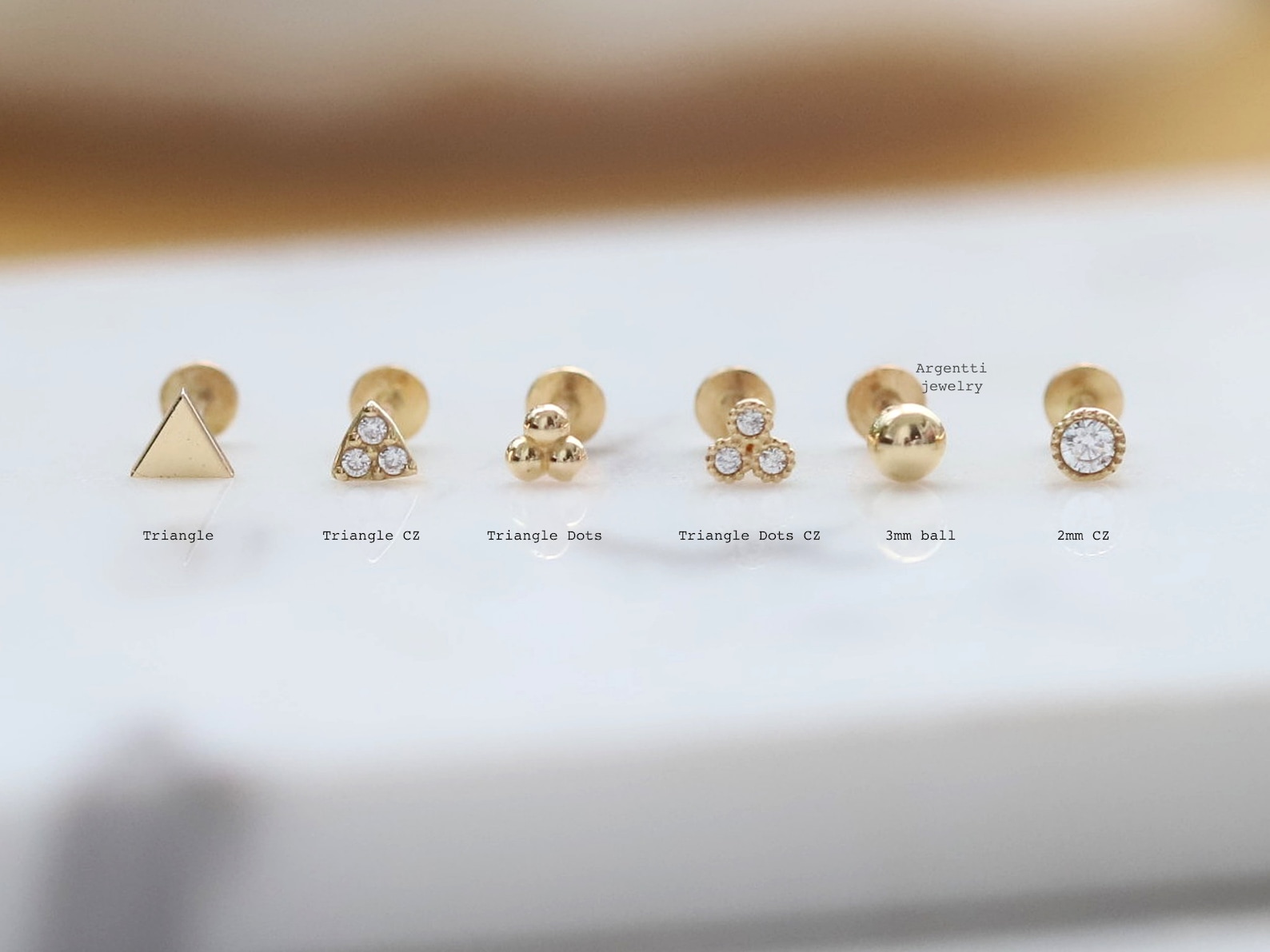 Super Tiny 18 Gauge Flat Back Labret Internally Threaded,delicate Gold ...