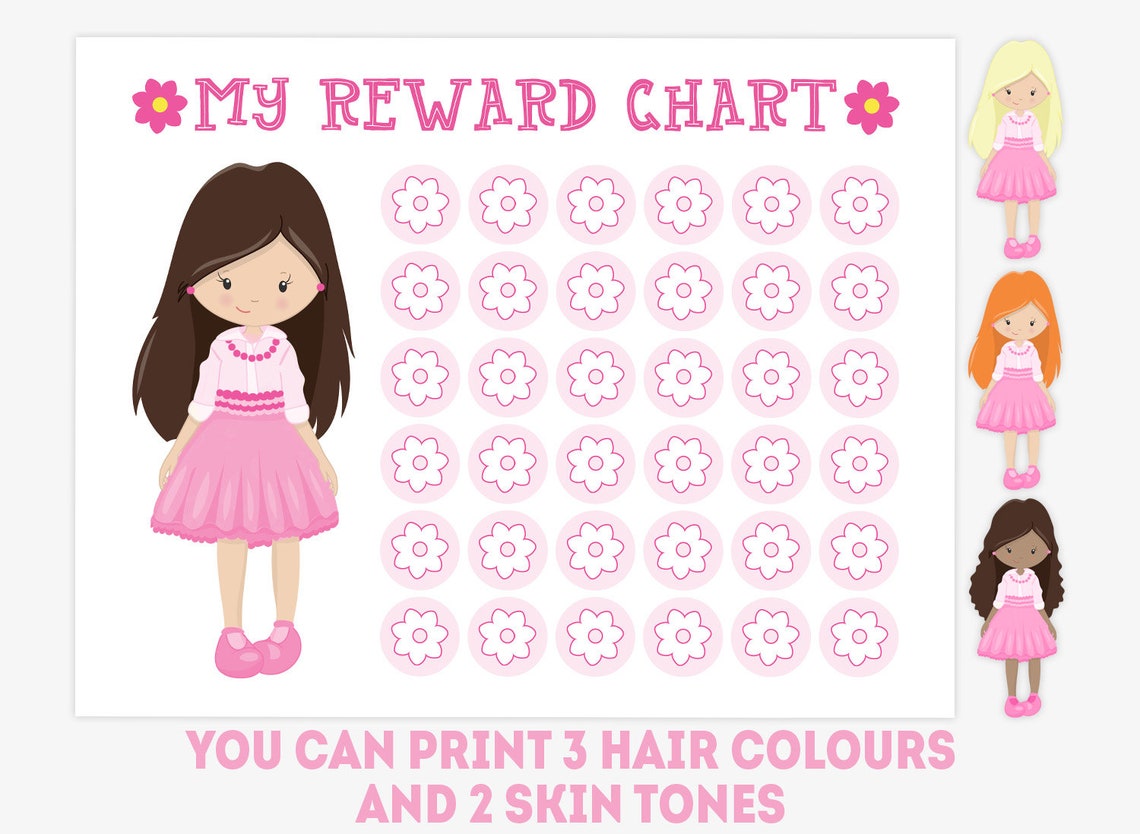 Pink Girl Reward Chart Printable Good Behavior Chart Habit | Etsy Australia