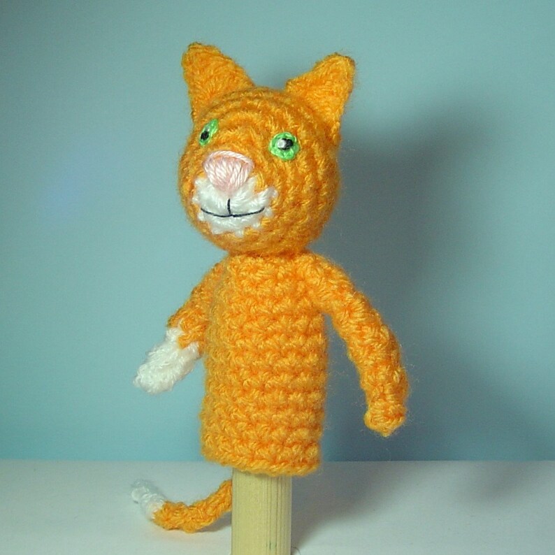 Three Sweet Little Cat Finger Puppets Crochet PATTERN. Includes a ...