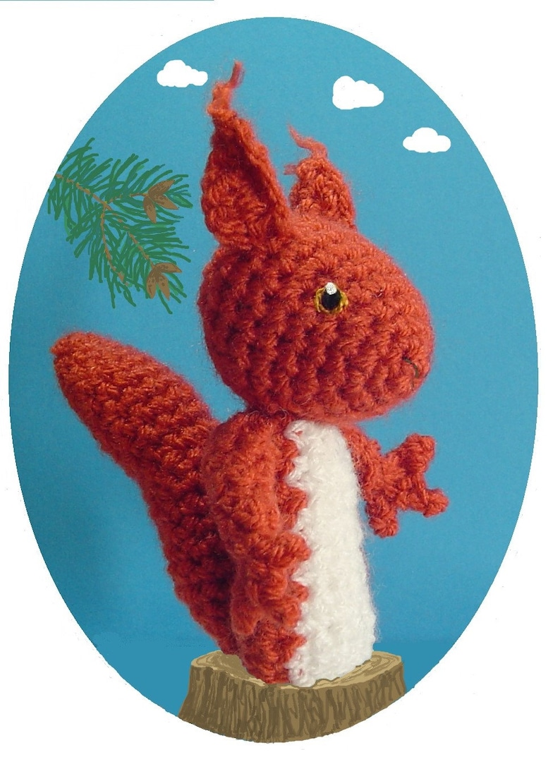 Crochet Squirrel Finger Puppet PATTERN, UK Stitch (PDF Pattern) - Etsy