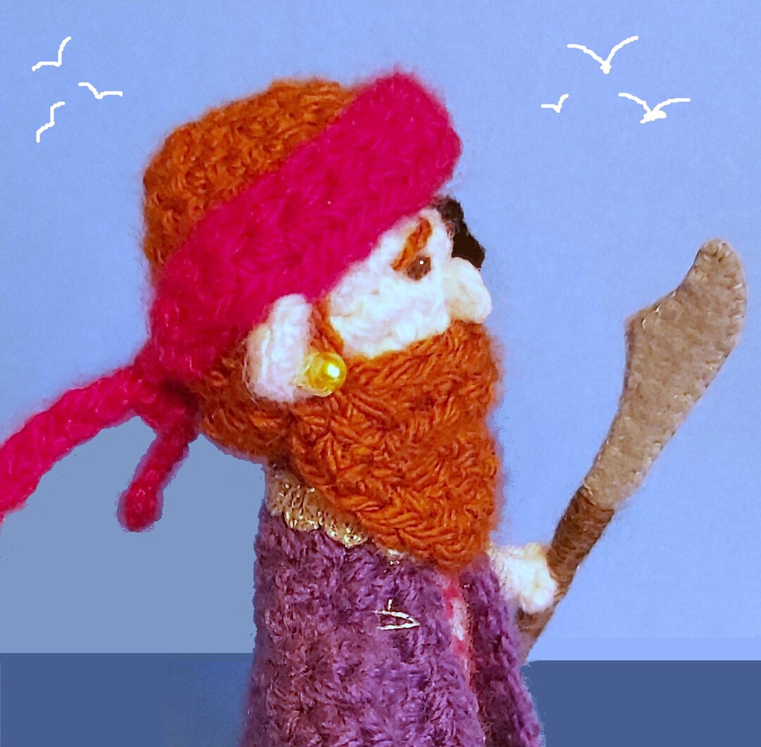 Crochet Pirate Finger Puppet Pattern (12cm) - Etsy