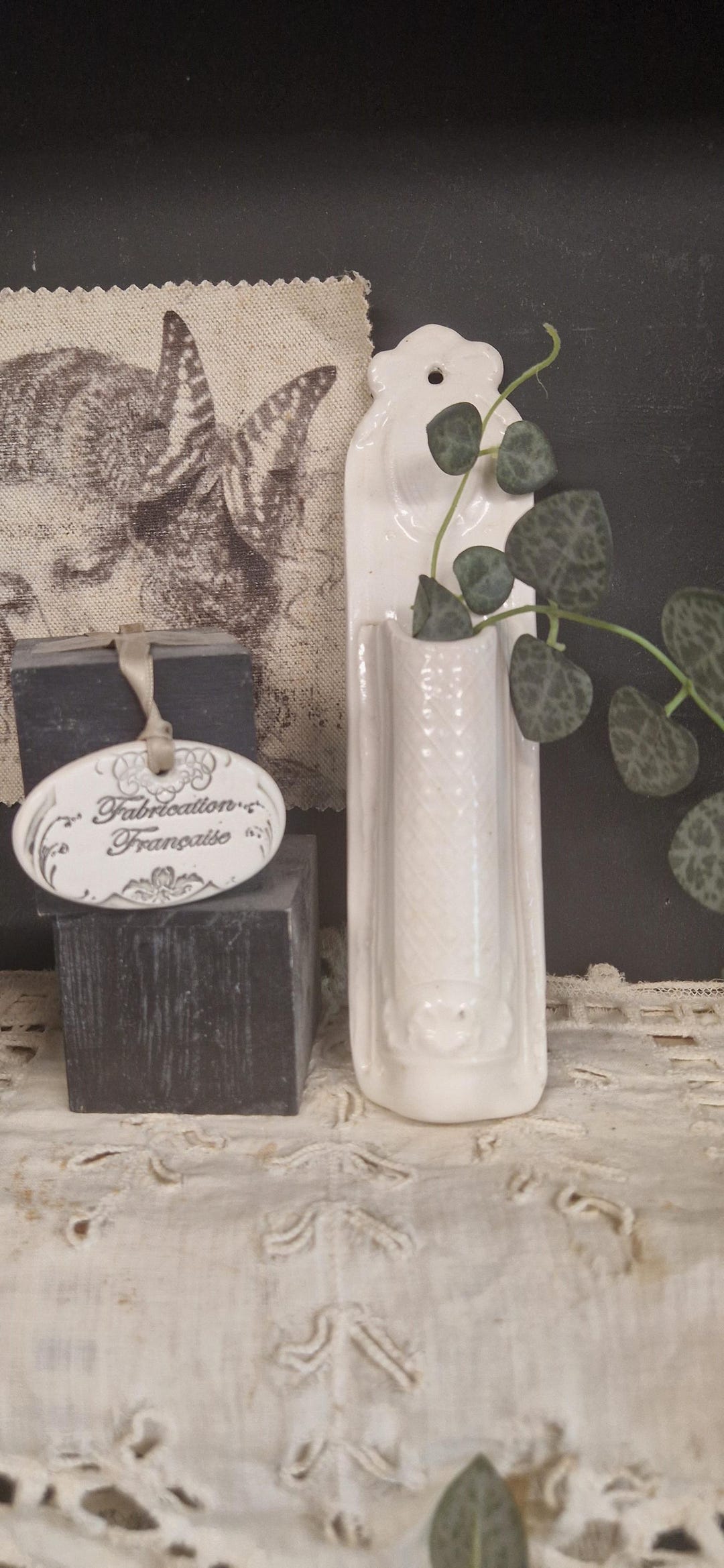 Ceramic Soliflore Handmade Creation White Enamel SALE - Etsy