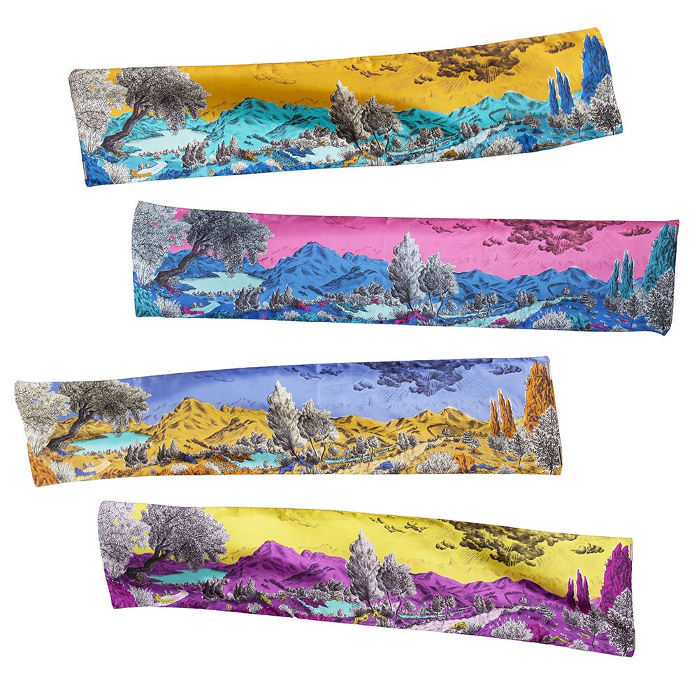 Silk's Scarf, Rectangular, With Spectacular Mountains's Landscape Where ...