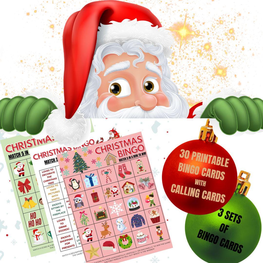 30 Christmas Printable Bingo Cards | Printable Bingo Cards With Calling ...