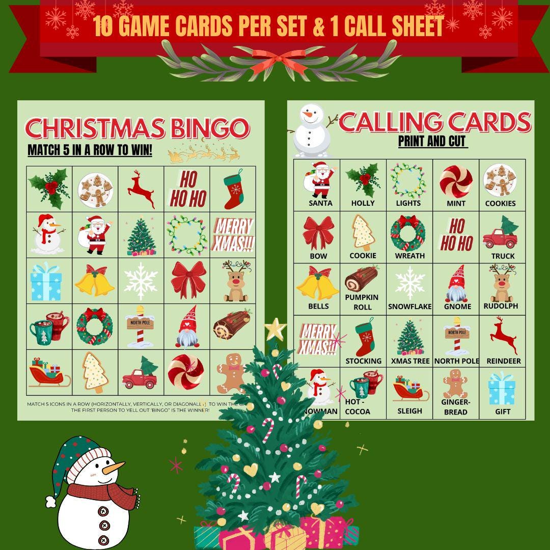 30 Christmas Printable Bingo Cards | Printable Bingo Cards With Calling ...