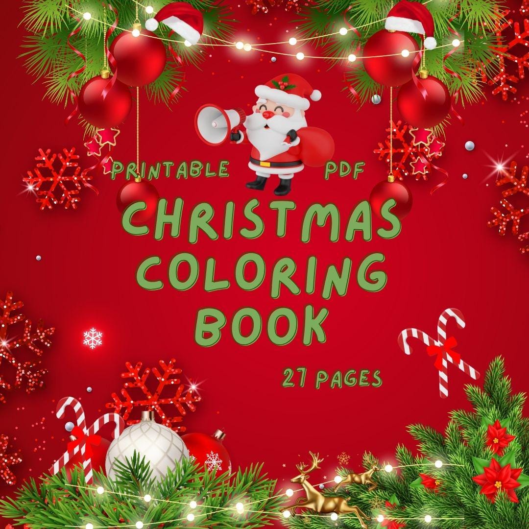 Christmas Joy! 27 Printable Coloring Pages. Vol 1 - Etsy