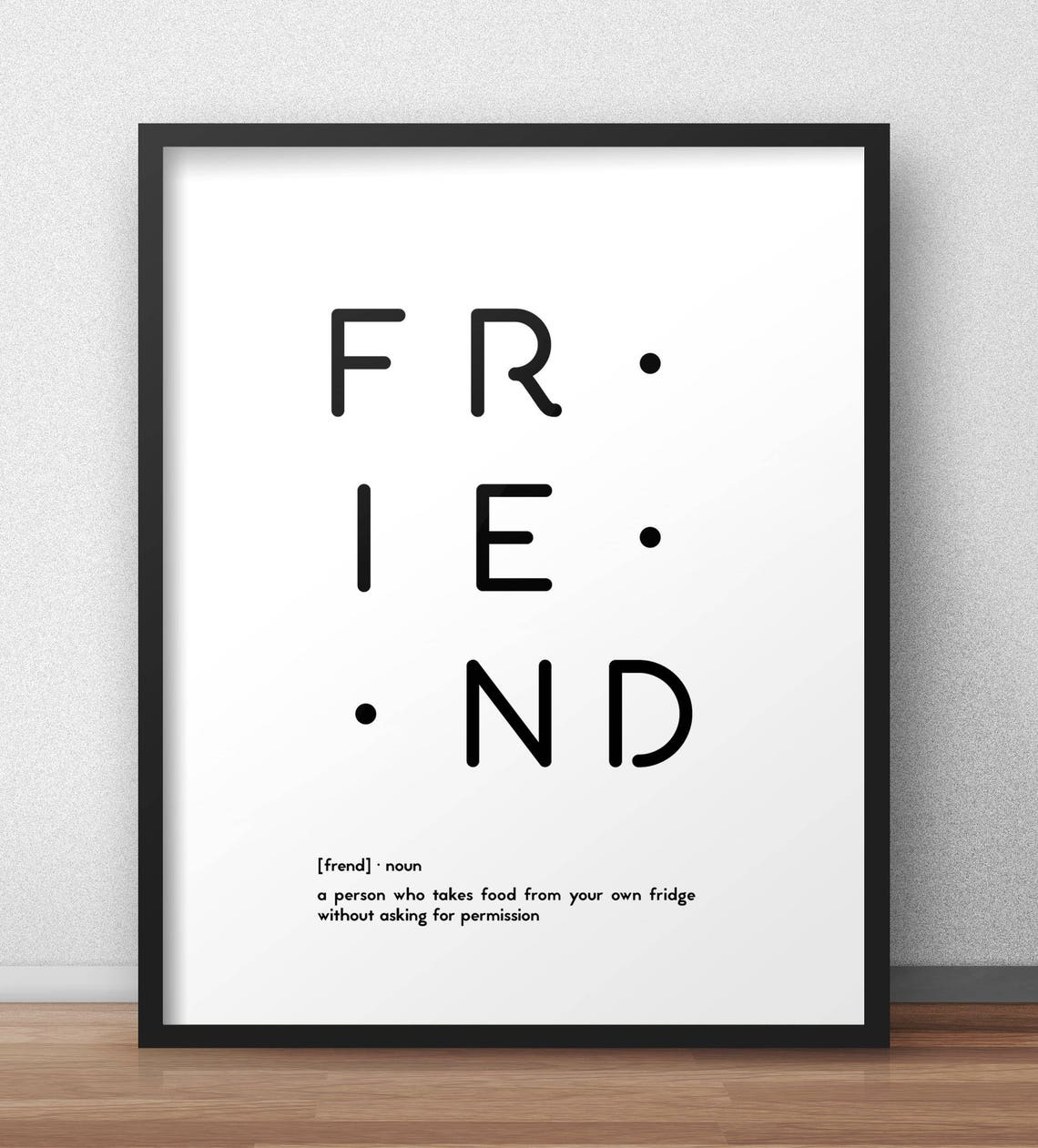 Friend Definition Print Minimal Design Wall Art Friendship - Etsy