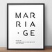 Marriage Definition Print Minimal Design Wall Art Pegboard Design ...