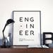 Engineer Definition Print Minimal Design Wall Art Pegboard Design ...