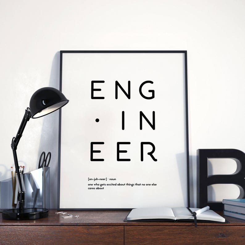 Engineer Definition Print Minimal Design Wall Art Pegboard Design ...