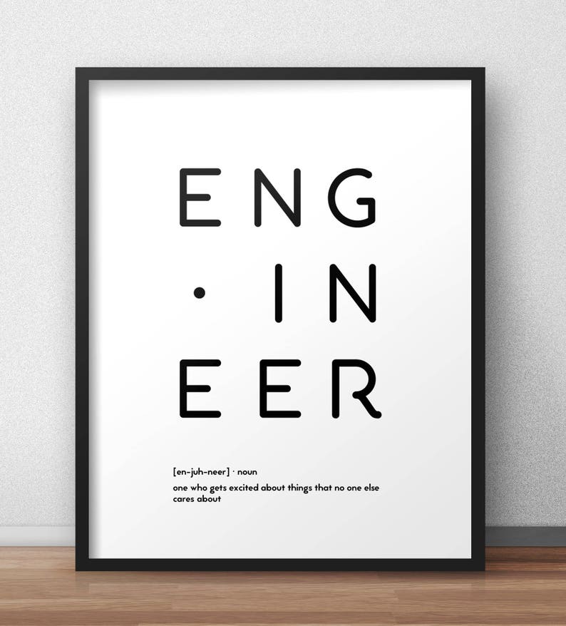 Engineer Definition Print Minimal Design Wall Art Pegboard Design ...