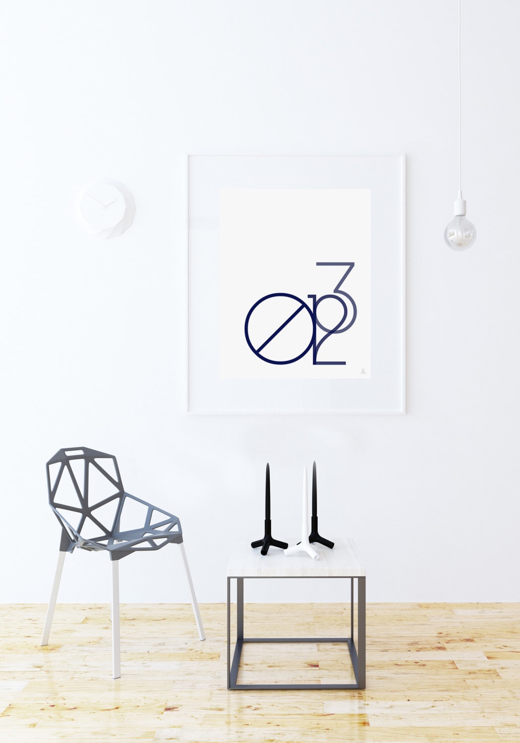 Numbers Poster 0 1 2 3 Zero One Two Three Dorm Wall Art Blue Digits ...