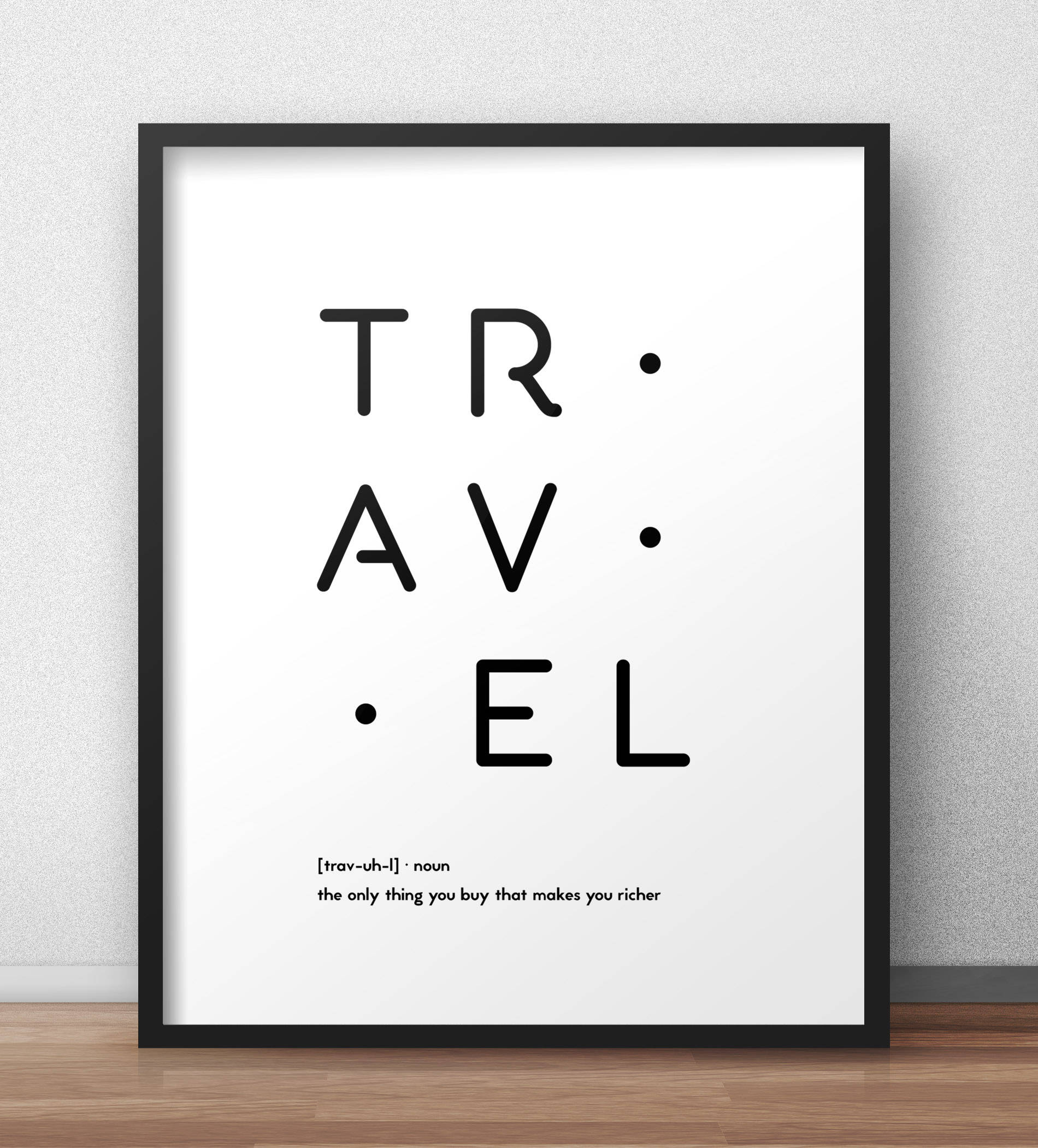 Travel Definition Print Minimal Design Wall Art Pegboard Design Avid ...