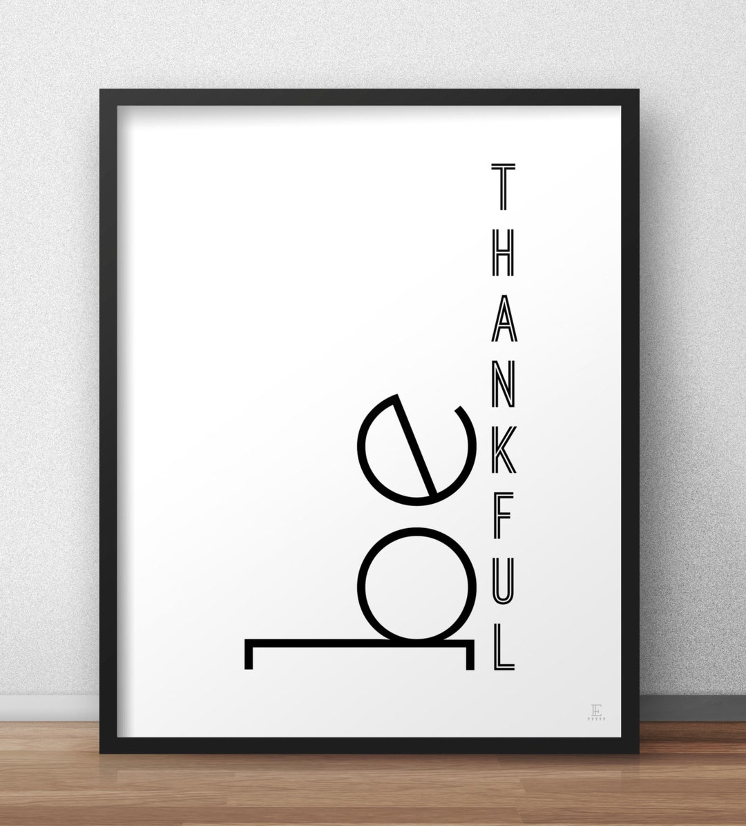 Be Thankful Print Thanksgiving Wall Art Gratitude Thankfulness Black ...
