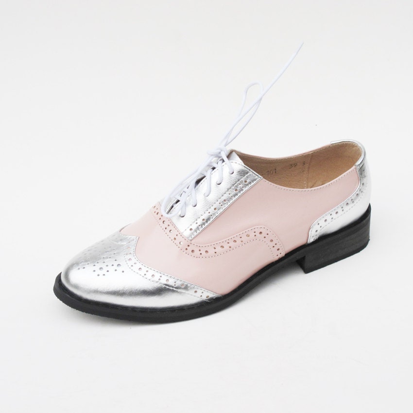 Leather Handmade Pink Silver Vintage-inspired Wedding Gifts Oxfords ...