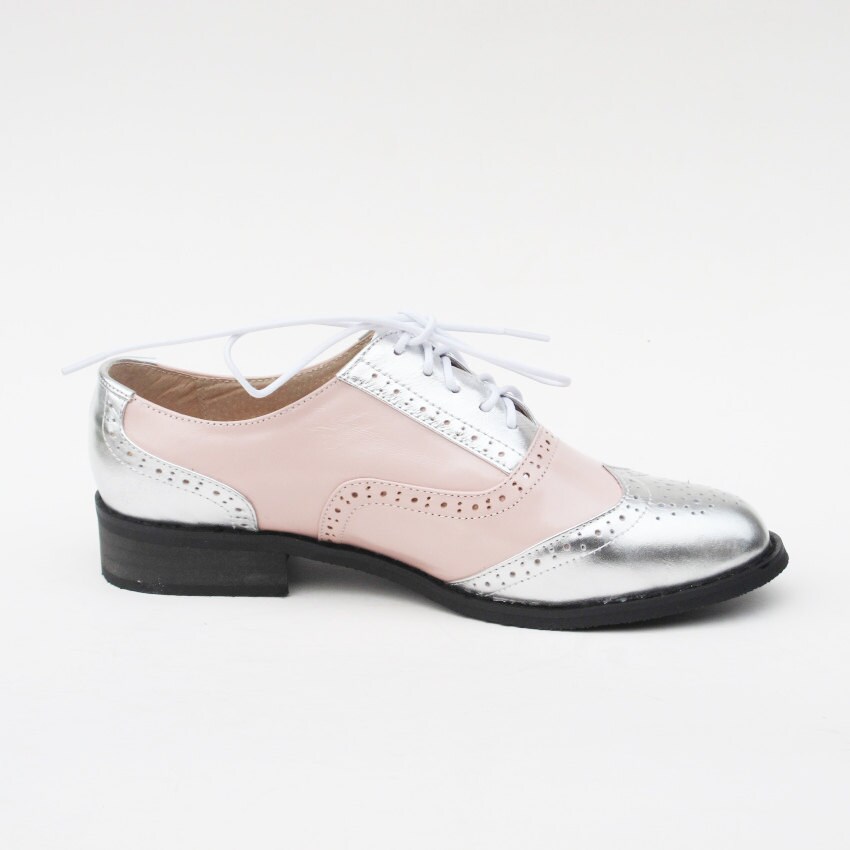 Leather Handmade Pink Silver Vintage-inspired Wedding Gifts Oxfords ...