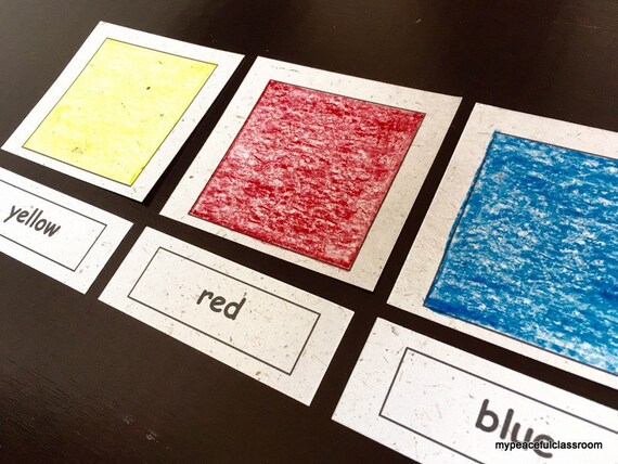 Color Box 1 / Primary Colors 3-Part Matching Cards printed on | Etsy