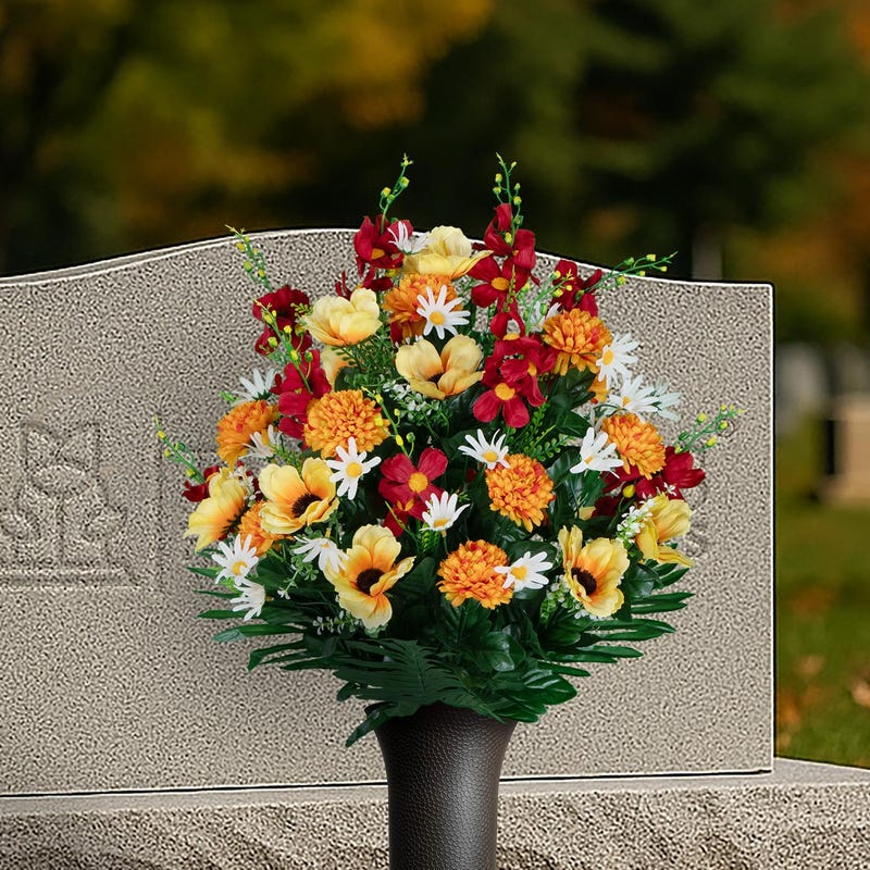 Fall Vase Flowers Grave - Etsy