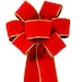 Red Velvet Hand Tied Bow With Gold Trim - Etsy
