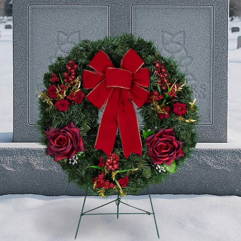 Large Bow Christmas Wreath - Etsy