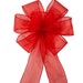 Red Hand Tied Sheer Bow - Wreath Bow - Bow for Flower Arrangement - Etsy