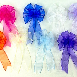 Red Hand Tied Sheer Bow - Wreath Bow - Bow for Flower Arrangement - Etsy