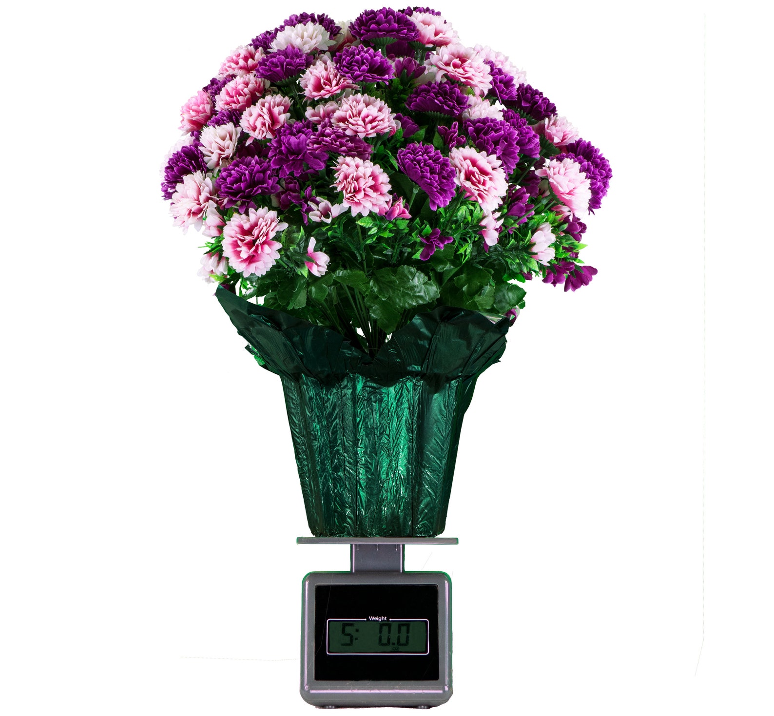 Artificial Garden Mum Plant in Green Flower Pot Pink and - Etsy