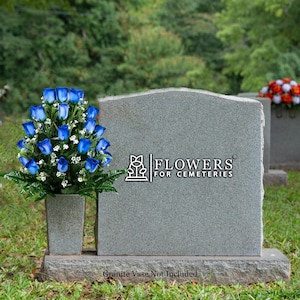 Blue Rose Buds Cemetery Arrangement for Vase - Winter Flowers for ...