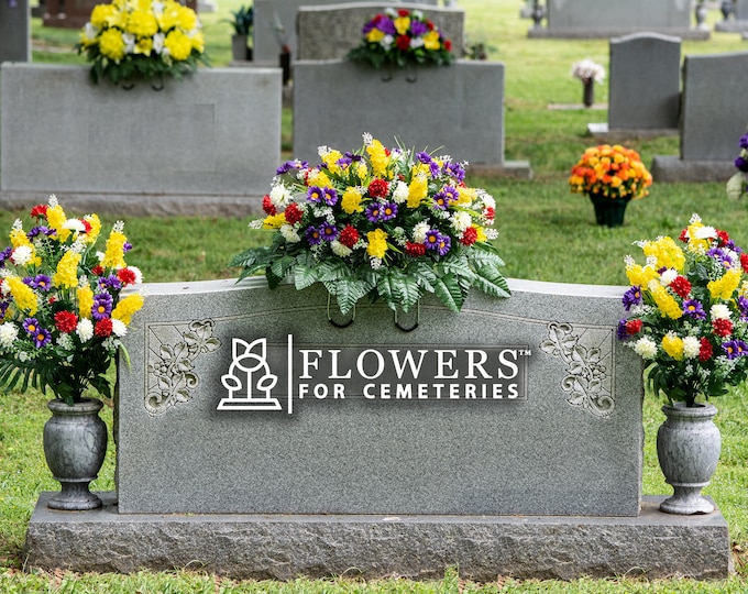 Farmer Cemetery Saddle. Red Tractor Cemetery Saddle Memorial Headstone ...