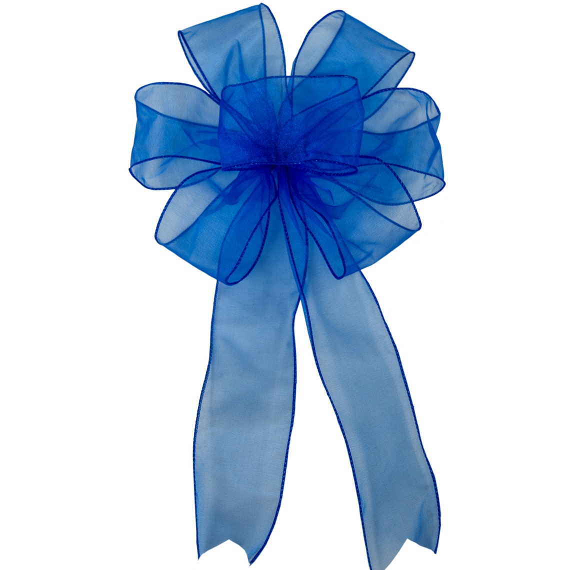 Blue Hand Tied Sheer Bow Wreath Bow Bow for Flower - Etsy