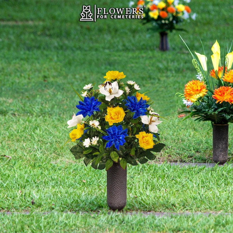 Blue & Yellow Vases - Etsy