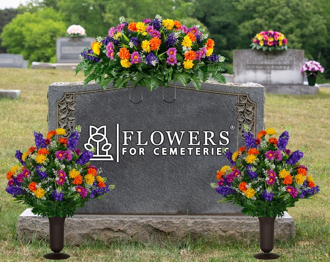 Spring Wildflower Cemetery Saddle Purple and Orange Wildflowers ...