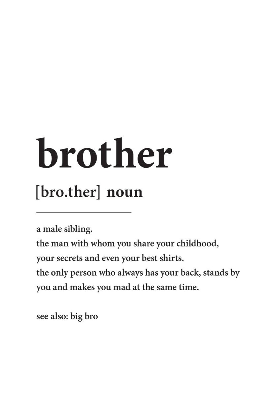 INSTANT DIGITAL DOWNLOAD - Brother Dictionary Custom Digital Download ...