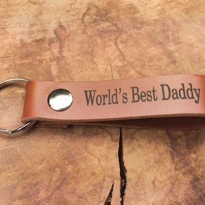Best Dad Ever Keychain Thick Premium Leather Keyring - Etsy