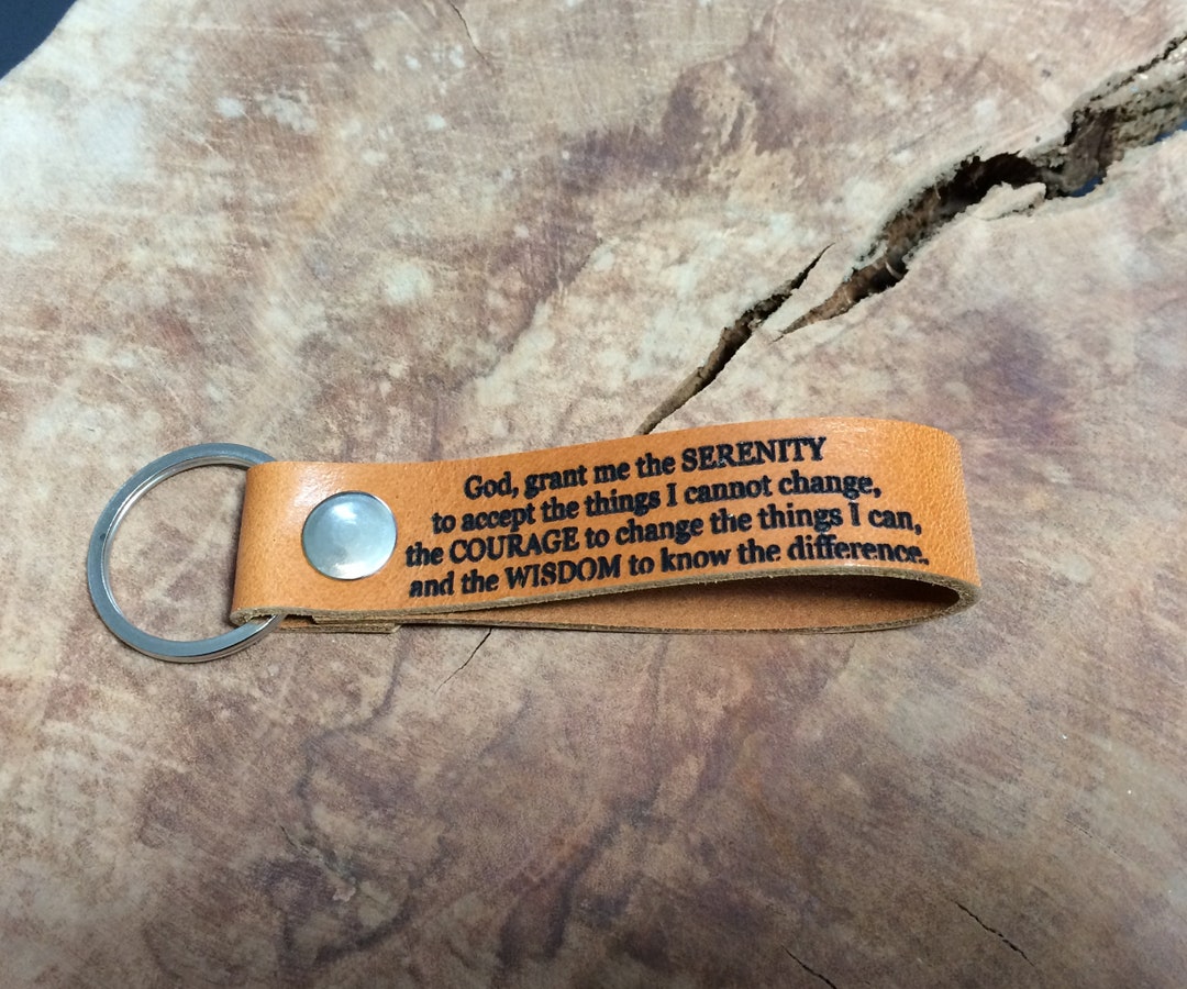 Serenity Prayer Keychain, God, Grant Me the Serenity, Thick Premium ...
