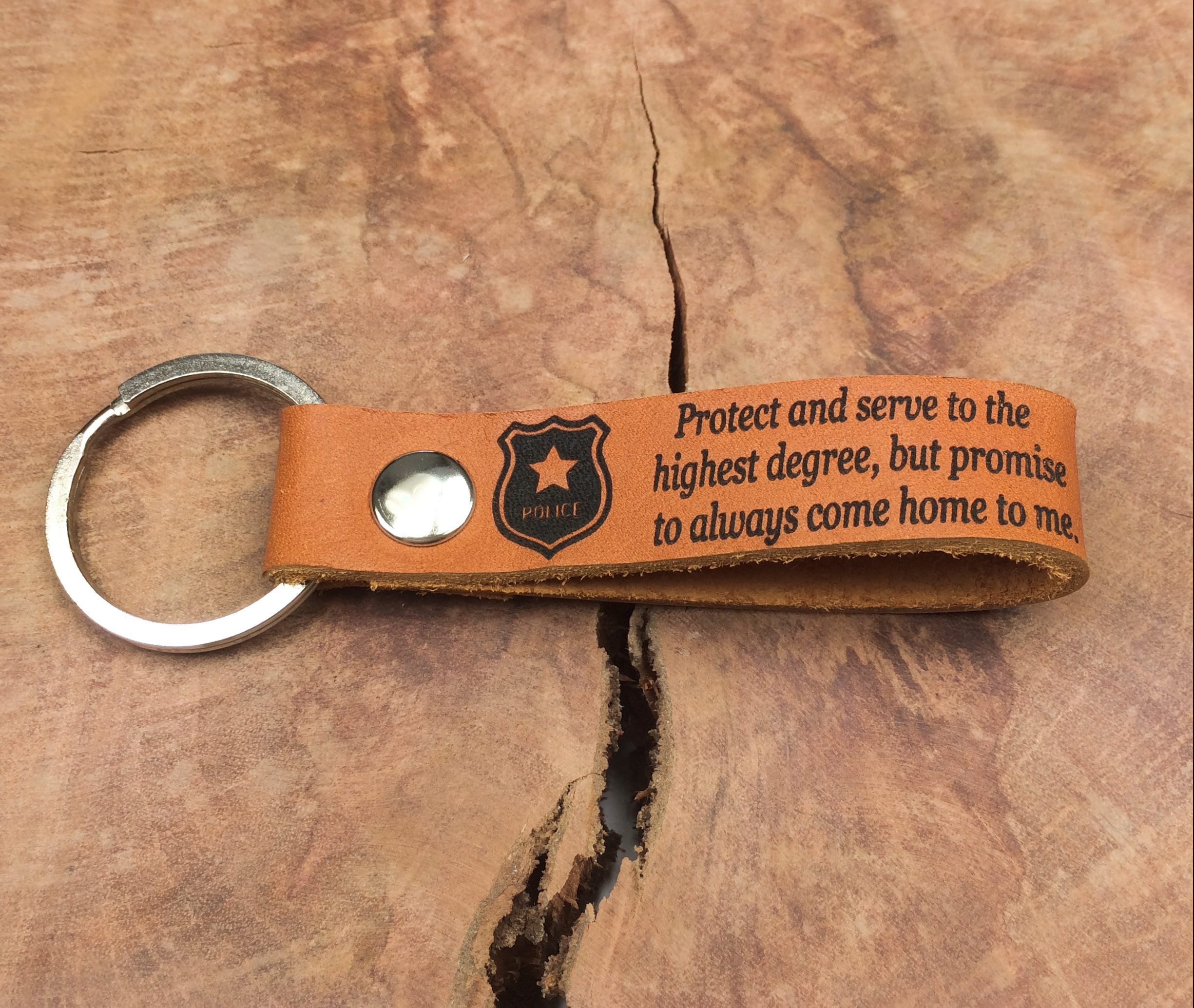 Police Officer Keychain Thick Premium Leather Keyring - Etsy UK