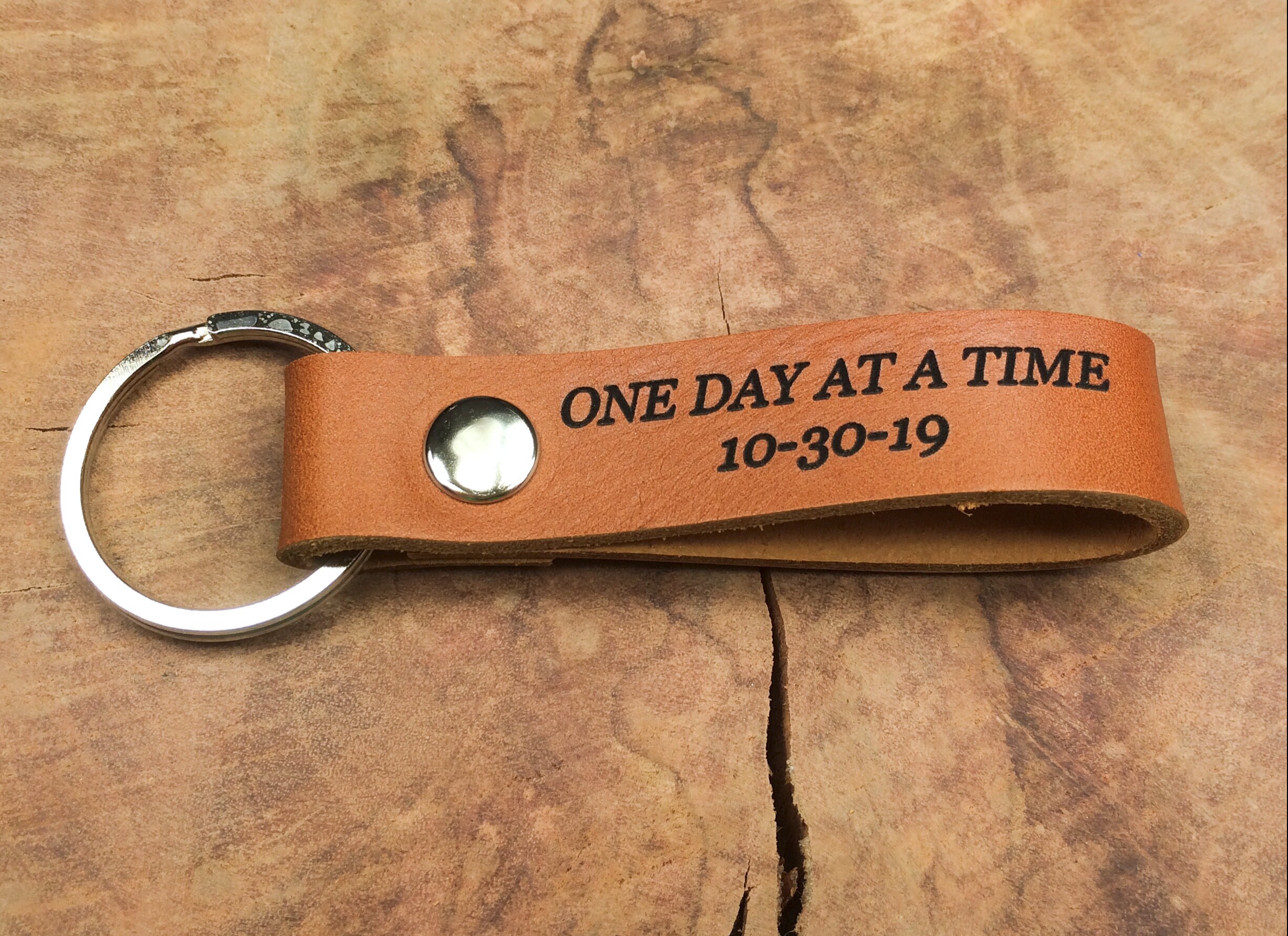 Sobriety Gift / One Day At A Time Keychain Thick Premium | Etsy