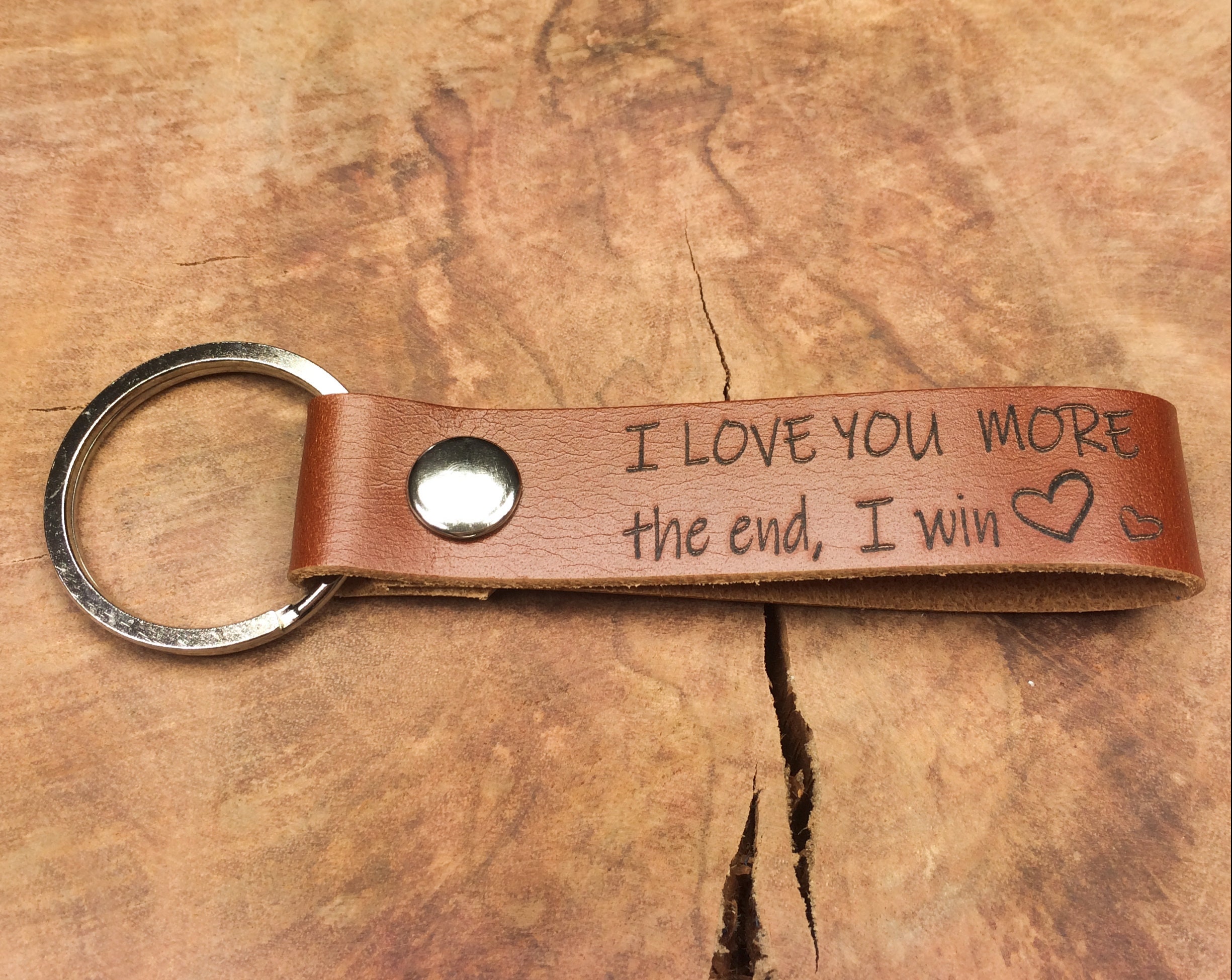 I Love You More the End I Win Keychain Thick Premium Leather | Etsy
