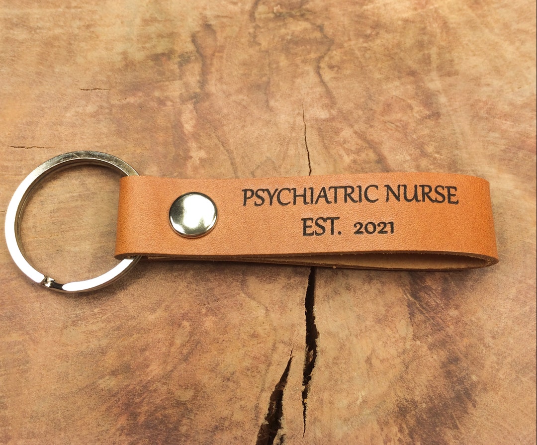 New Psychiatric Nurse Keychain Thick Premium Leather Keyring - Etsy