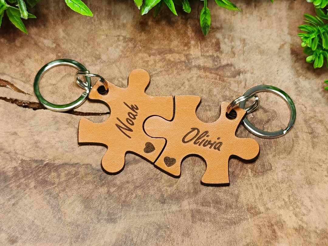 Best Friends Keyring, Interlocking Puzzle With Names Keychains, Laser ...