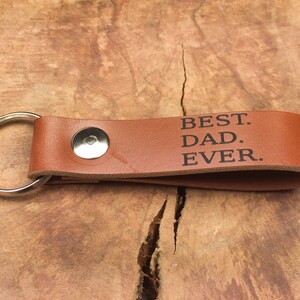 Best Dad Ever Keychain Thick Premium Leather Keyring | Etsy